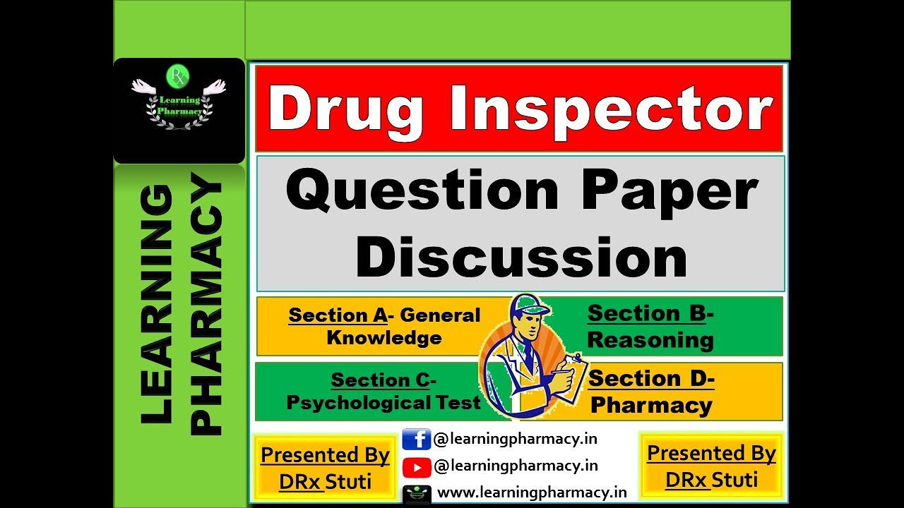 Drug Inspector Question Paper Discussion.. M.P Drug Inspector...How to ...