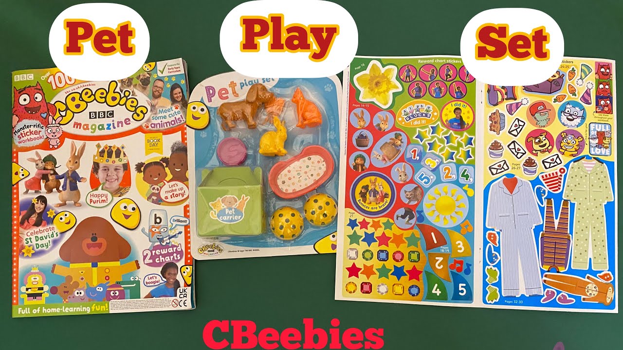 CBeebies magazine PET PLAY SET 🐕 🐈🐇 - YouTube