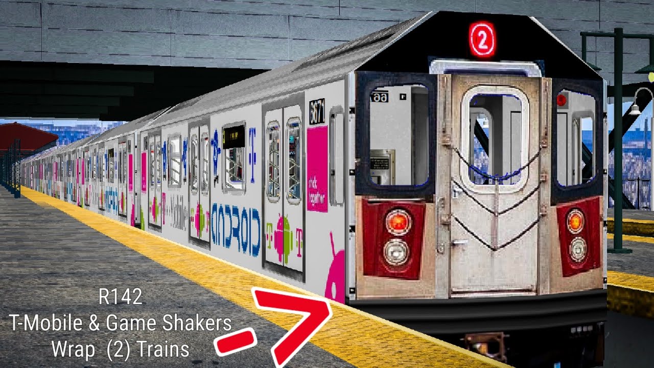 [OpenBVE] R142 T-Mobile & Game Shakers Wrap (2) Trains - YouTube