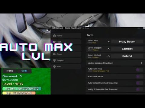 Script ROCK FRUIT AUTO MAX LVL - YouTube