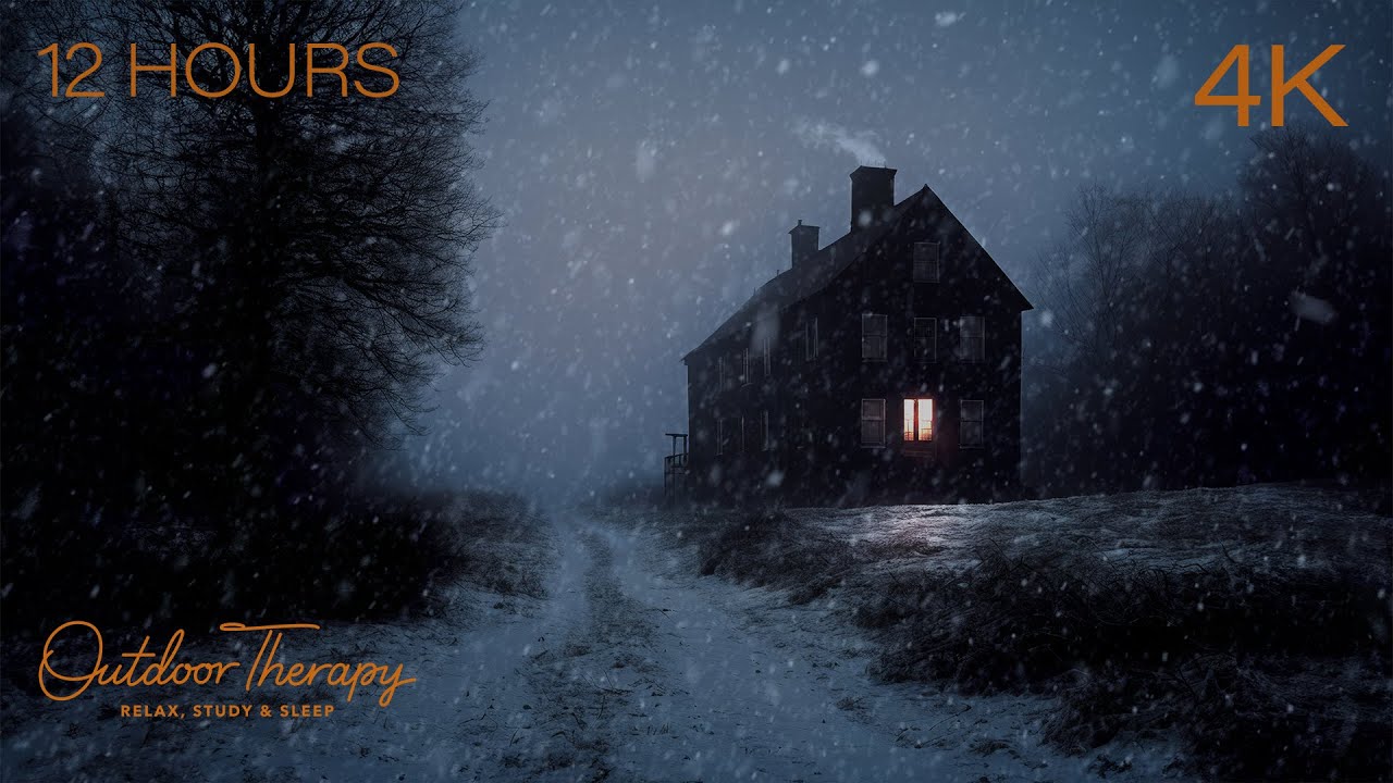 SNOWBOUND SOLITUDE to CALM your NOISY MIND [4K] Howling Wind & Blowing ...