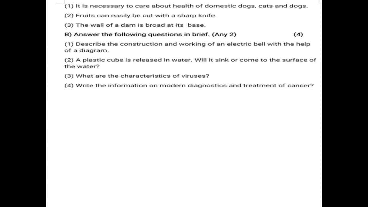 Class 8 Science Question Paper First Unit Test 2022 class-8-science-question-paper-first-unit-test-2022