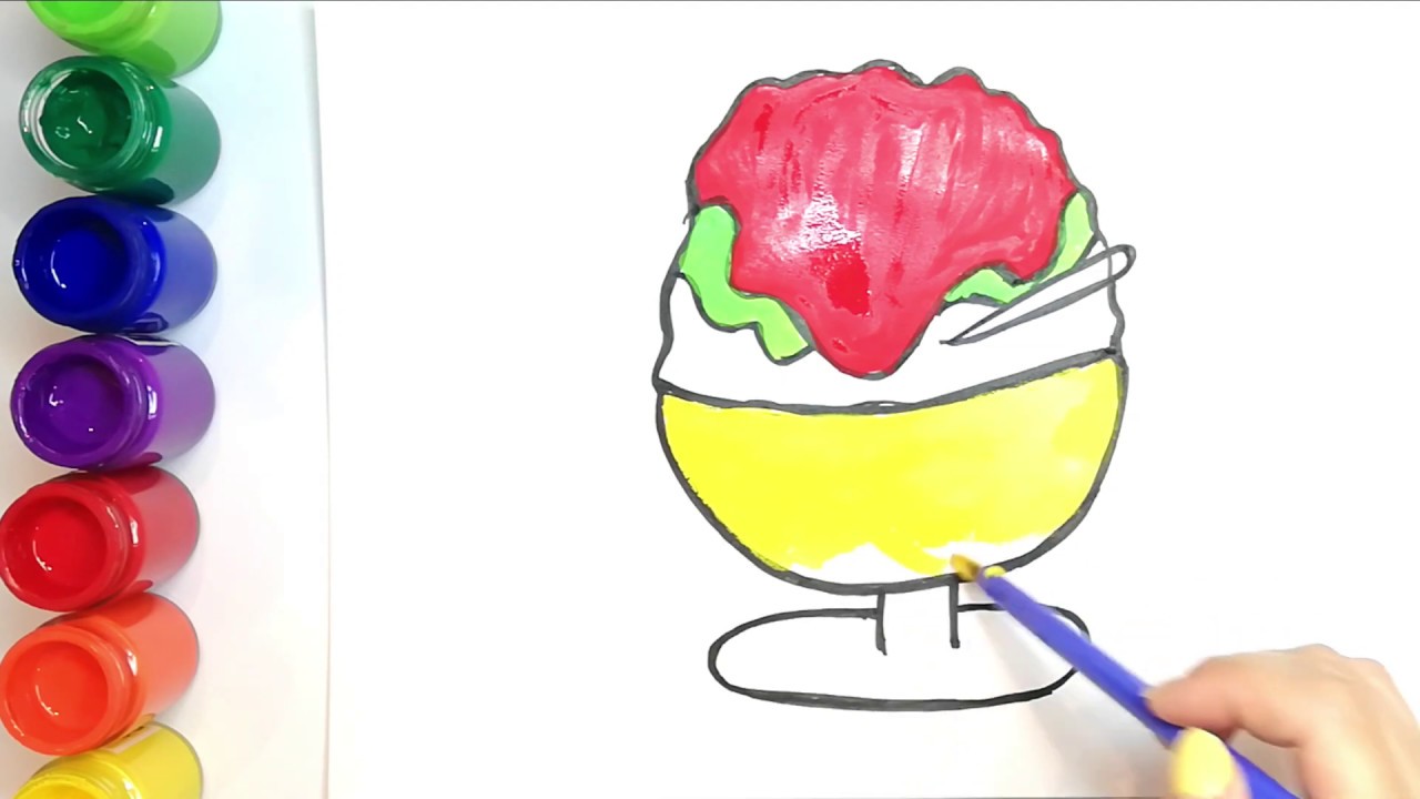 shaved ice coloring and drawing for Kids, | Learn Colors | happy happy ...