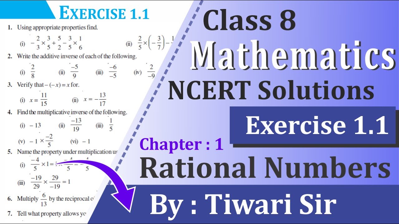 NCERT Solutions for Class 8 Maths Chapter 1 Exercise 1.1 Rational ...