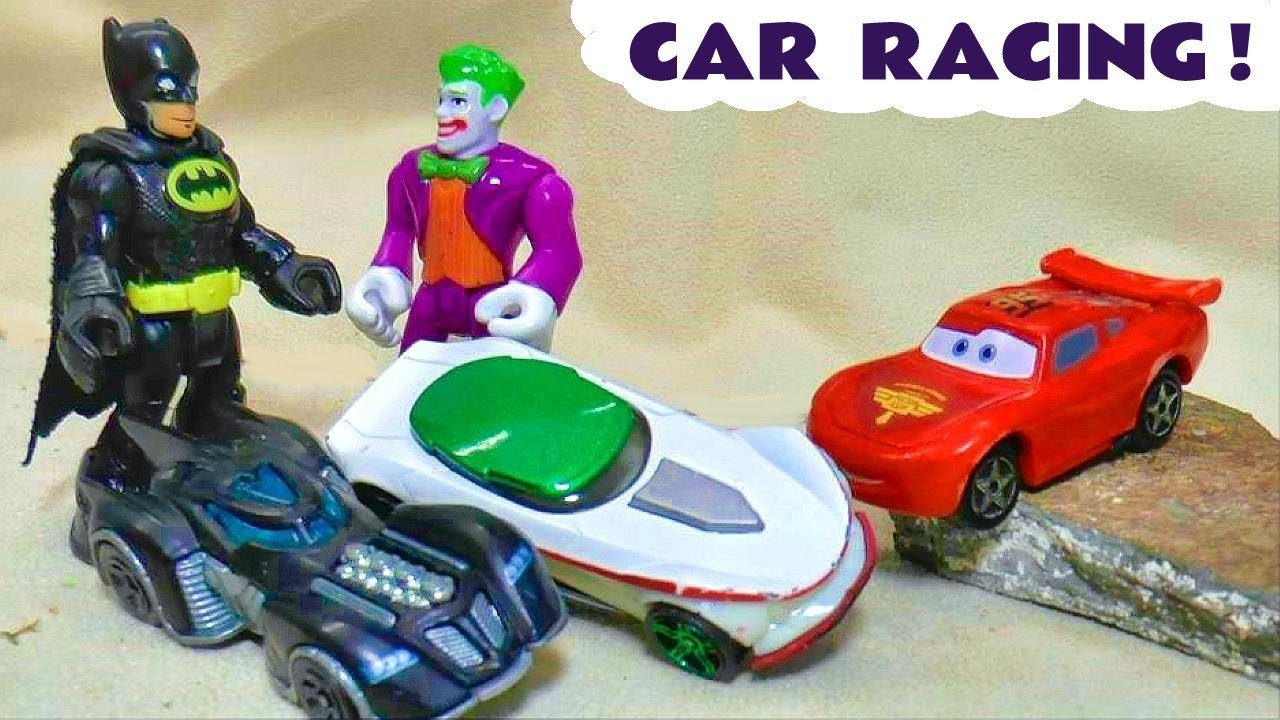 Toy Car Racing Stories with Batman Cars - YouTube