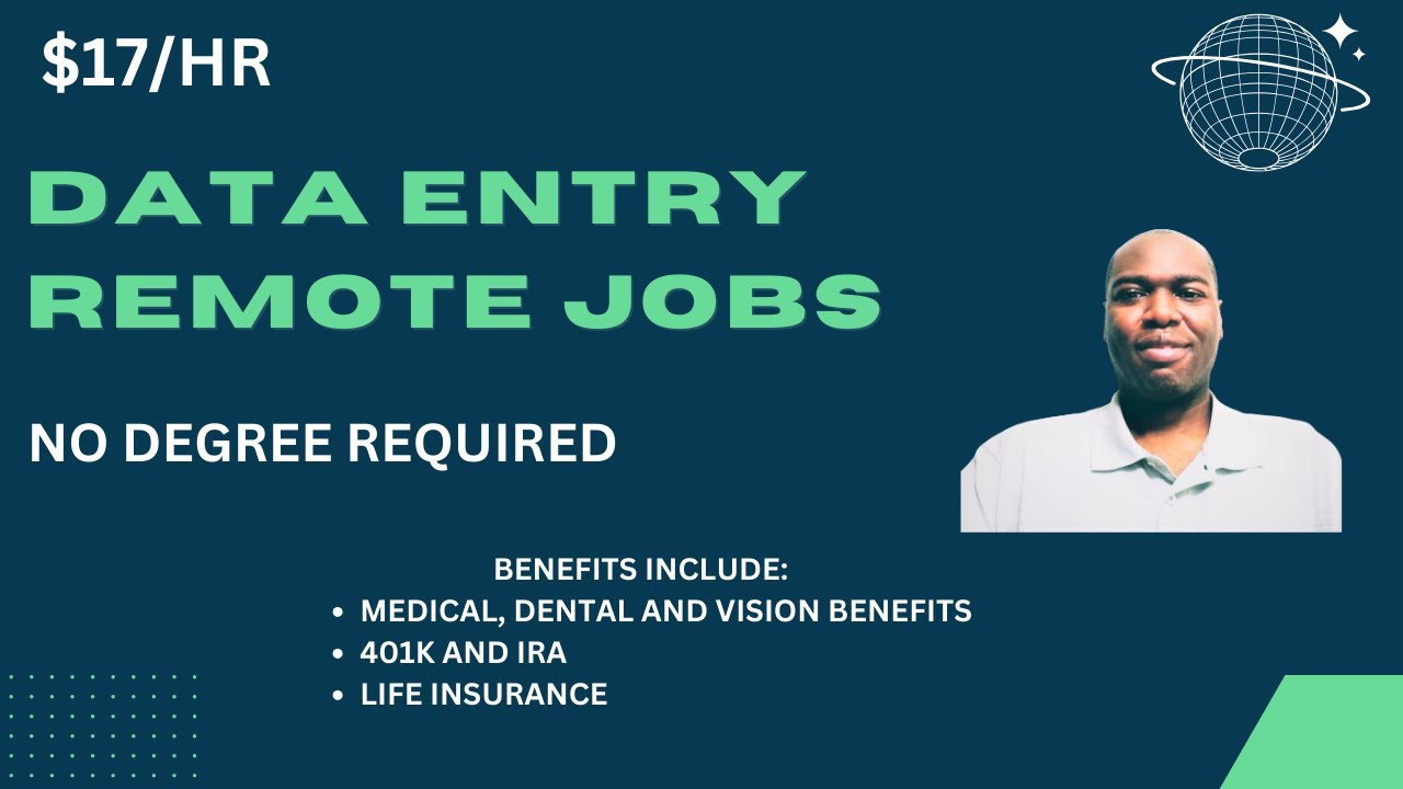 Data Entry Work From Home Jobs/Great Work Benefits/No Degree Required ...