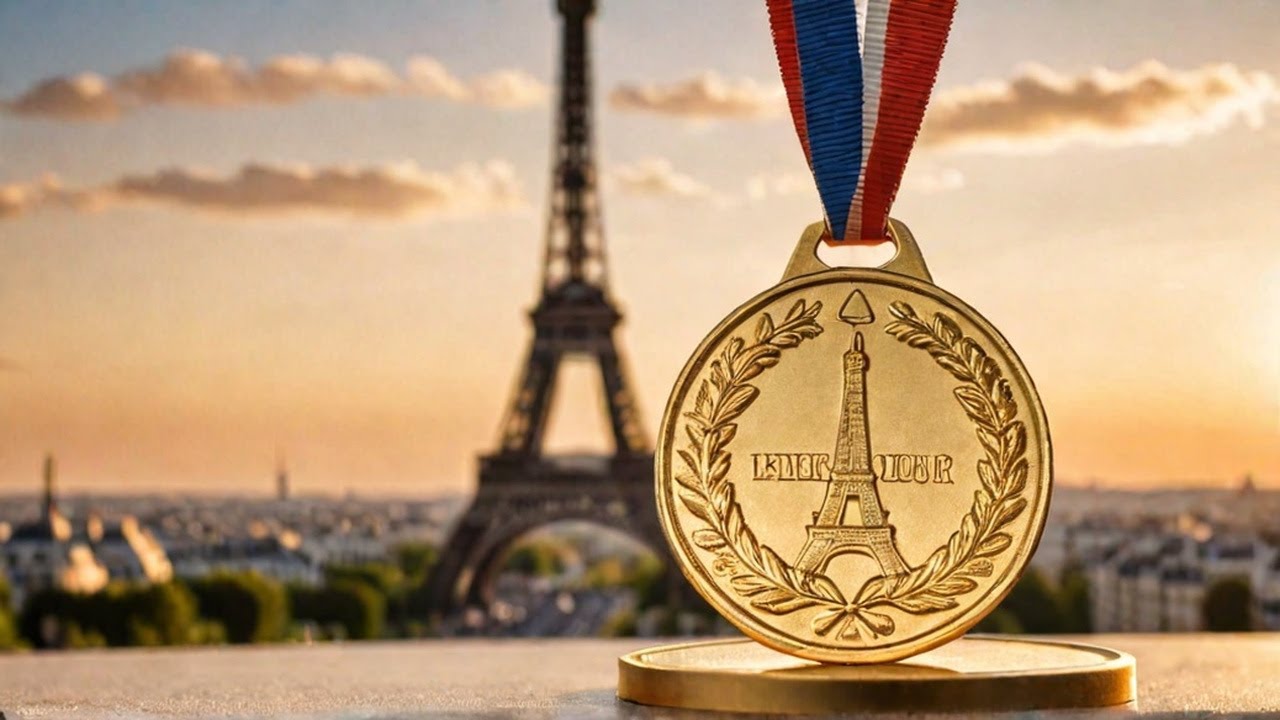 Olympics 2024 Viral Video! Close-Up of Paris 2024 Gold Medal! - YouTube