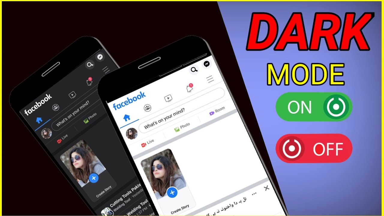 How to on dark mode on facebook night mode || facebook screen on mobile ...