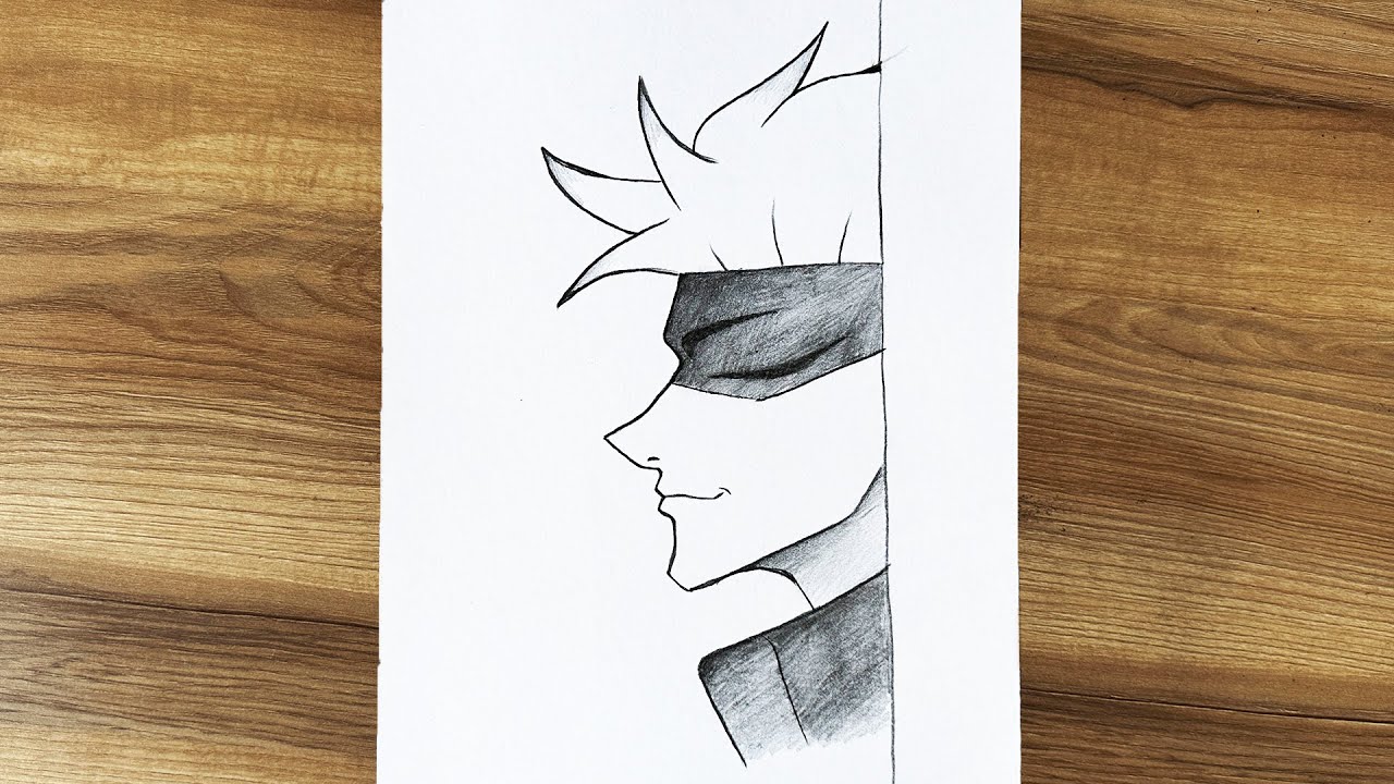 Easy Gojo Satoru drawing for beginners || How to draw Gojo Satoru - YouTube