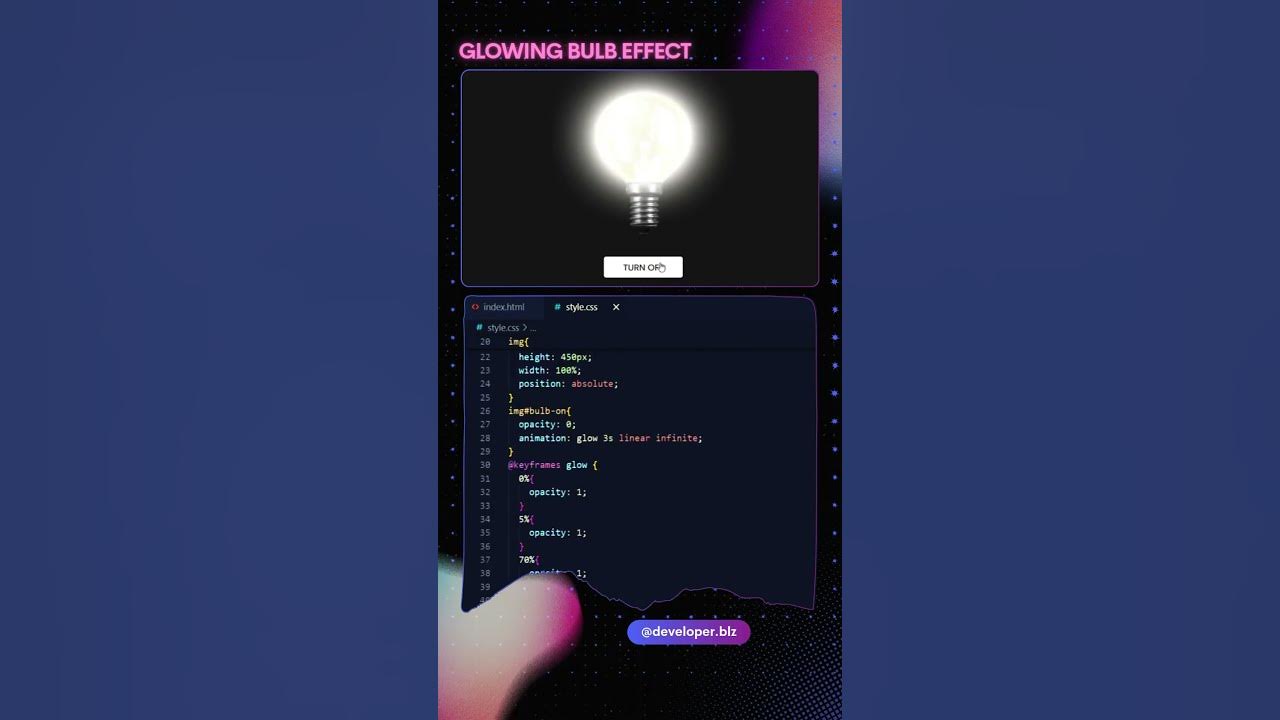 Glowing Bulb Effect Using Only Html And Css Youtube