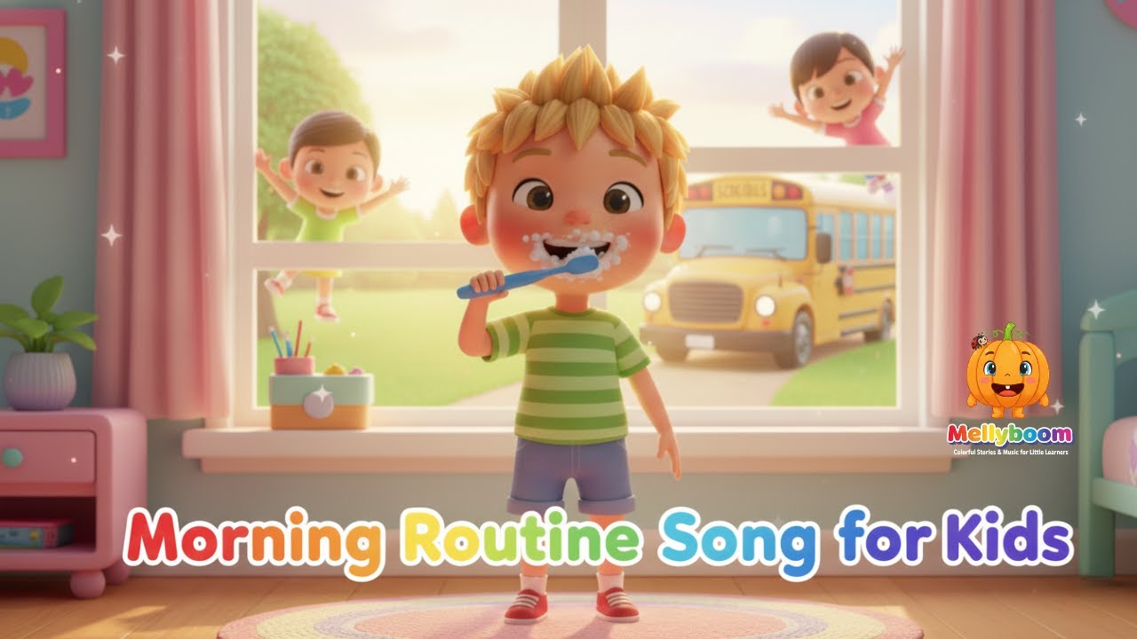 🌞 Morning Routine Song for Kids 🪥🍞🎒 | Brush, Eat & Go to School 🚌 ...