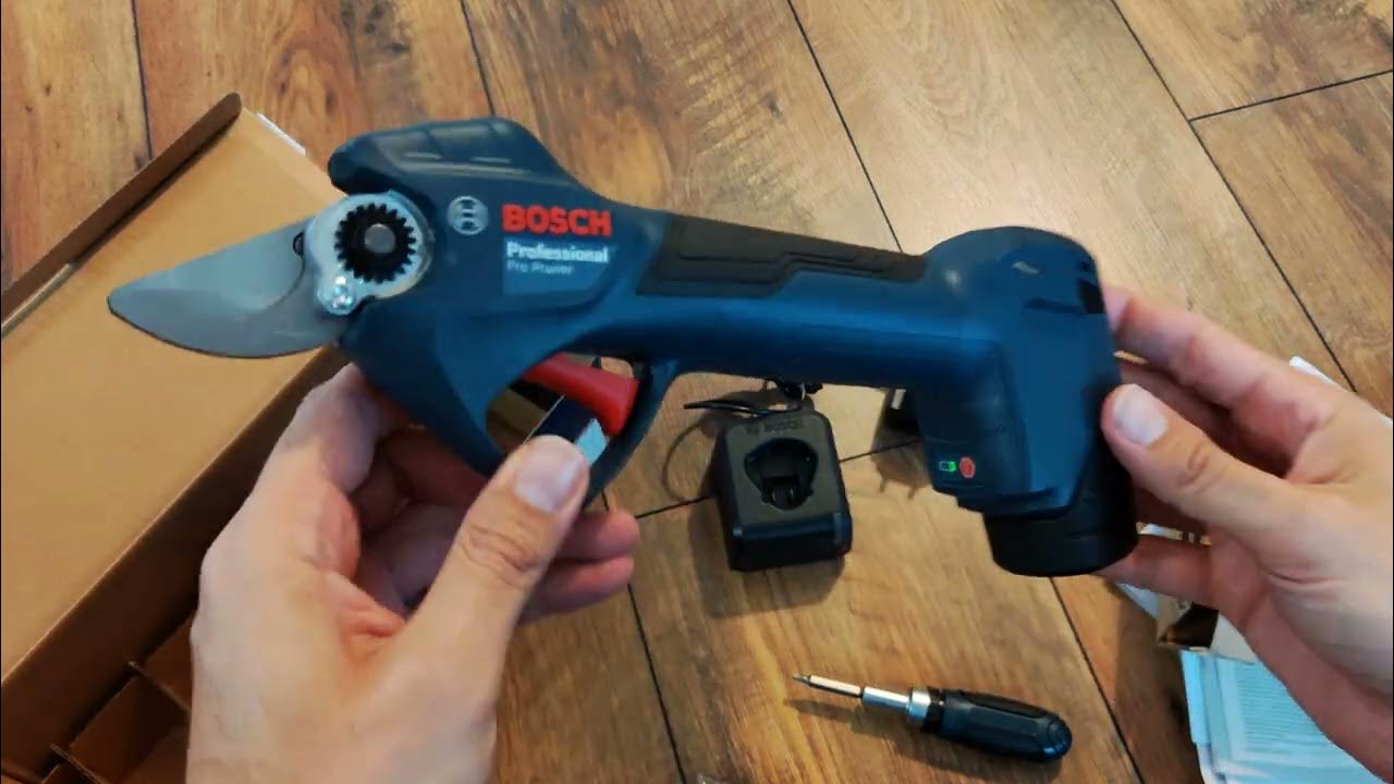 Unpacking / unboxing cordless secateurs Bosch Pro Pruner 12V 06019K1021 - YouTube