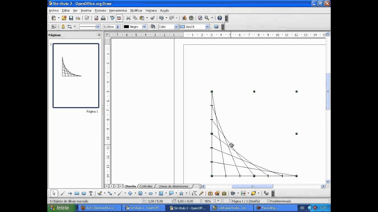 Dibujar líneas curvas con líneas rectas - YouTube