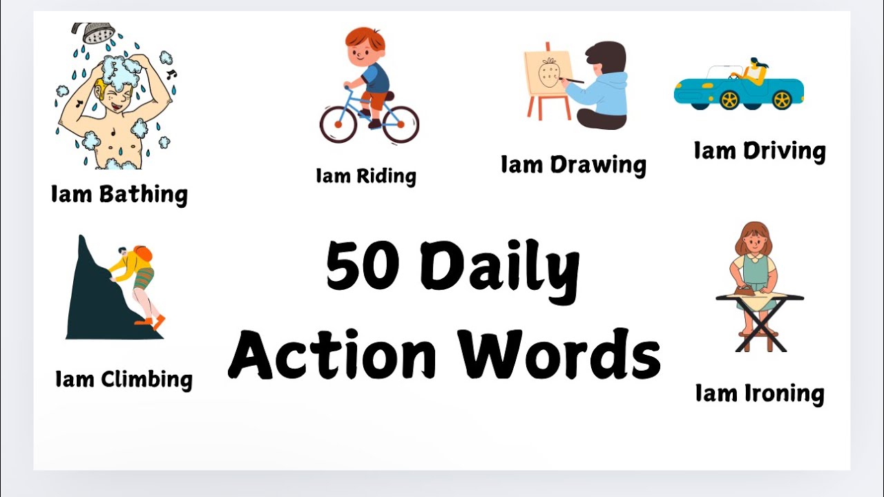 50 Daily Action words| Verbs | Daily Action words in English| - YouTube