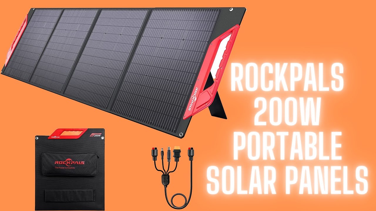 ROCKPALS 200W Portable Solar Panels with Kickstand, Foldable Solar ...