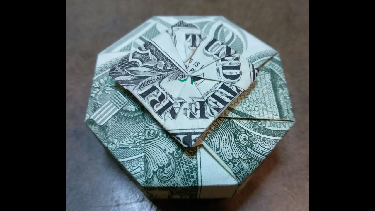 Octagon Box Dollar Money Origami MoneyGami © #DrPhu Part 1 of 2 - YouTube