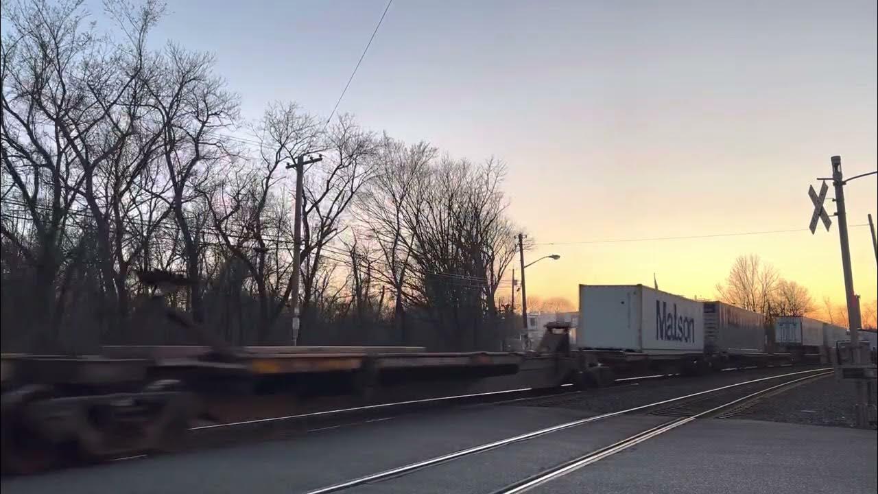 NS 9780 Dash9 leads NS 26X with a BNSF trailing at Piscataway,NJ! - YouTube