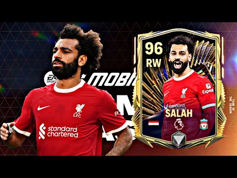 AMAZING RW 96 RATED MOHAMED SALAH GAMEPLAY REVIEW FC MOBILE 24 TEAM OF ...