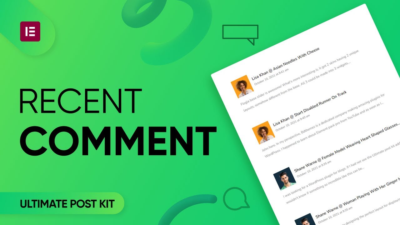 How to Use Recent Comment Widget by Ultimate Post Kit - YouTube
