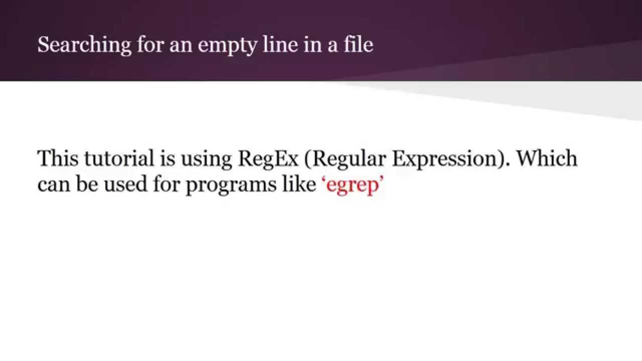 RegEx Find Empty Lines In A File YouTube RegEx Find Empty Lines In A File YouTube