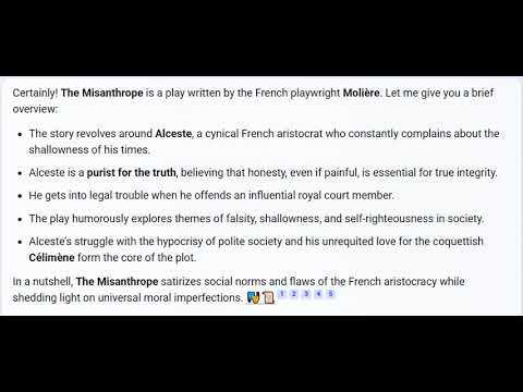 The Misanthrope by Moliere summary - YouTube