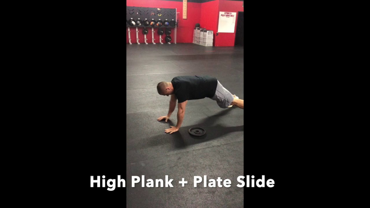 High Plank + Plate Slide - YouTube