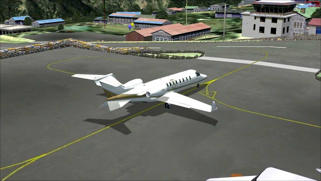 Learjet 45 Take Off at Lukla Worlds highest airport - YouTube