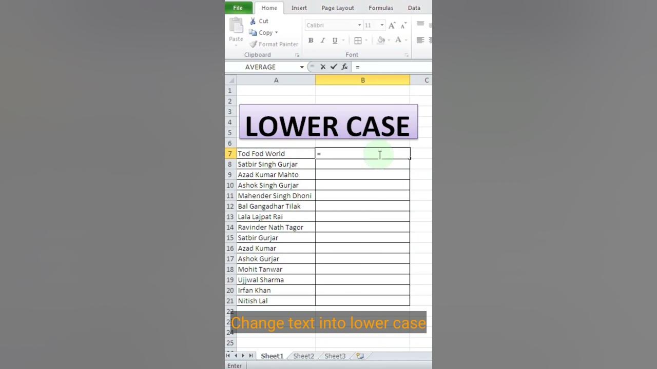 How to change text in LOWER case in excel || Excel Tips & Tricks || @todfodeducation - YouTube