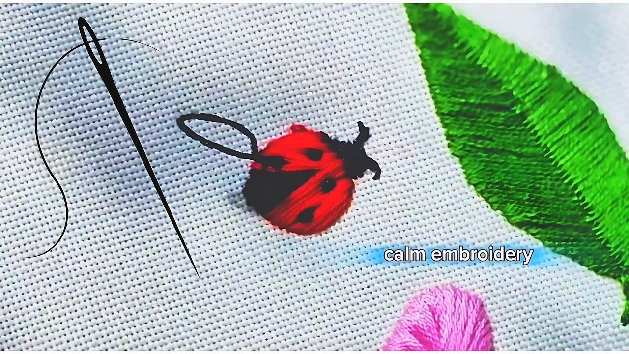 Very easy ladybug embroidery/ladybug embroidery tutorial for beginners ...