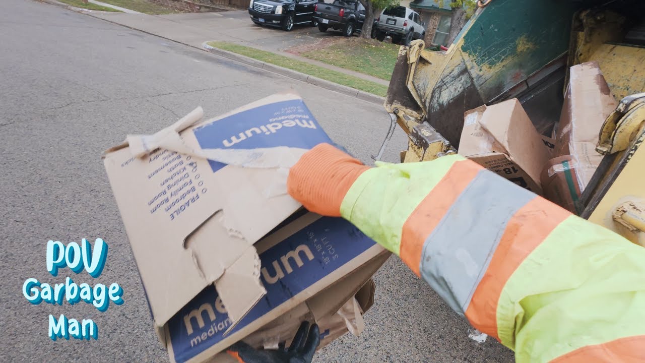 Rear Loader Truck Garbage residential POV - Trash Man | 4K Full UHD ...
