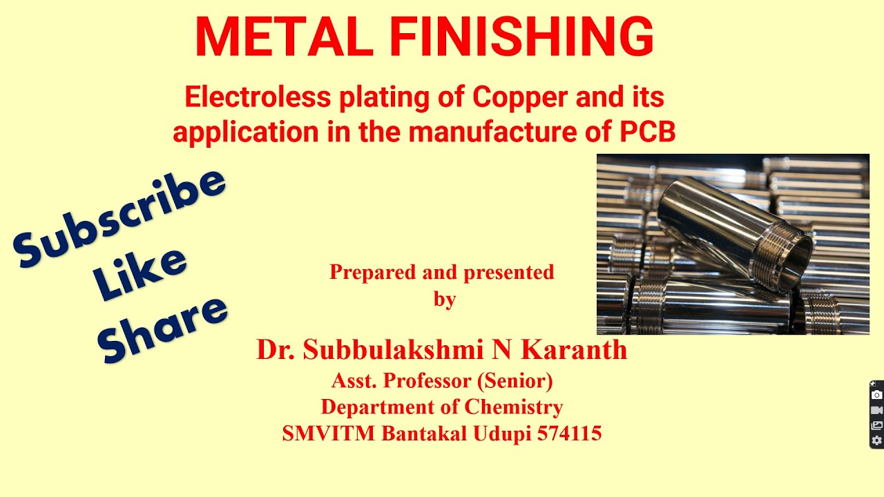 Electroless plating of Copper and its application in the manufacture of ...