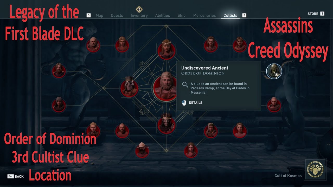 Order of Dominion | 3rd Cultist Clue Location | Ac Odyssey Legacy of ...