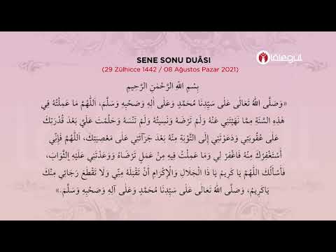 SENE SONU DUASI (8 Ağustos 2021)