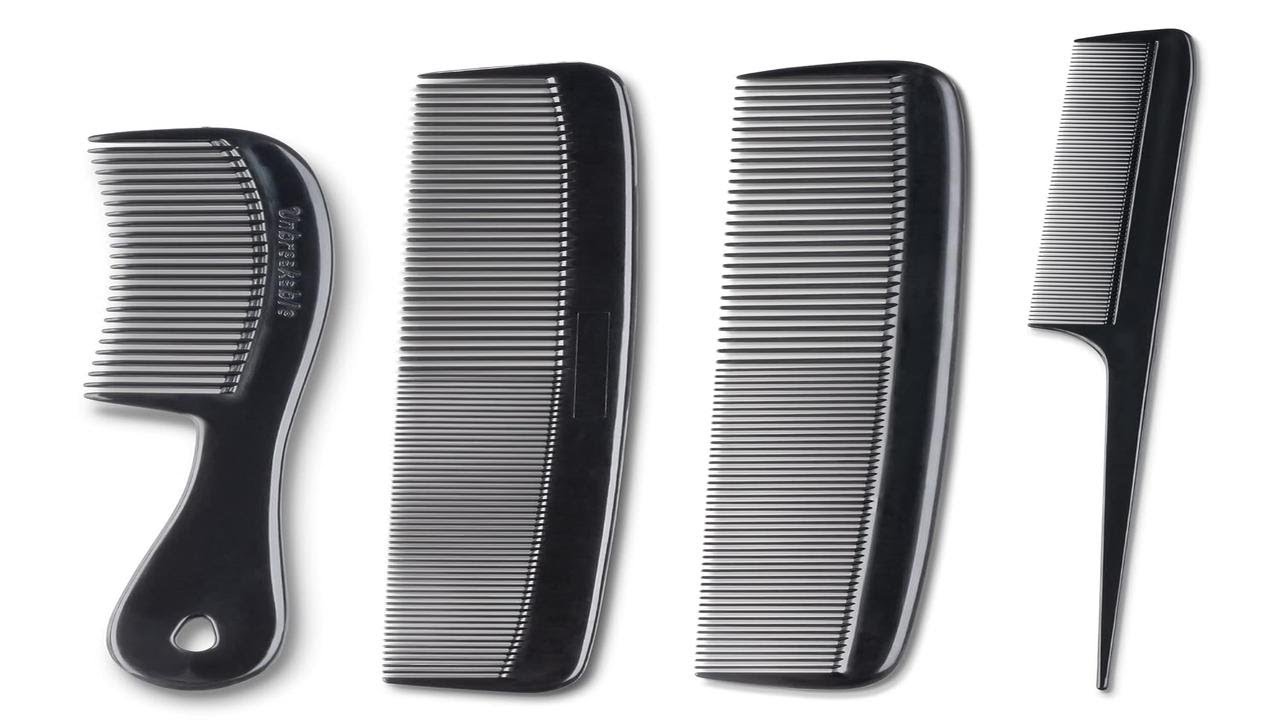 mars wellness 4 piece professional comb set black usa made fine pro ...