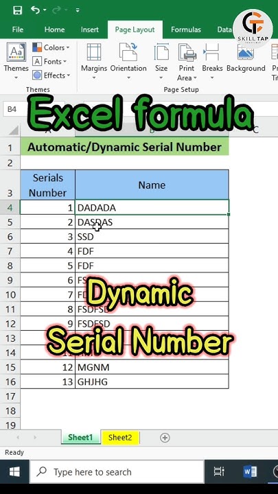 Dynamic Serial Number in Excel | Advance Excel #shorts #excel #exceltips #exceltutorial # ...