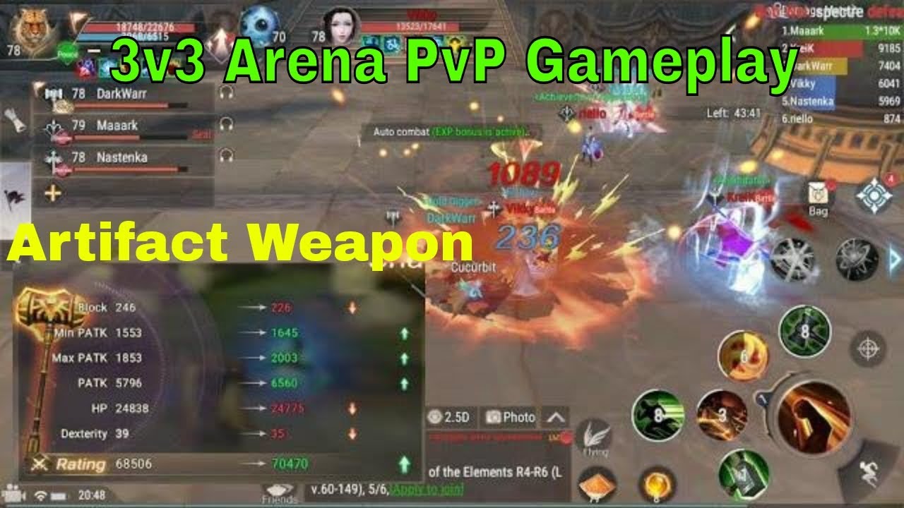Perfect World Mobile gameplay: Arena 3v3 PvP & Artifact Weapon - YouTube