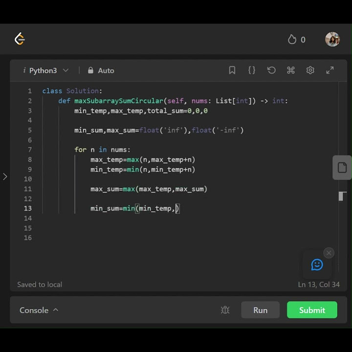 Maximum Sum Circular Subarray Dsa Interviewpreparation Coding Leetcodequestionandanswers