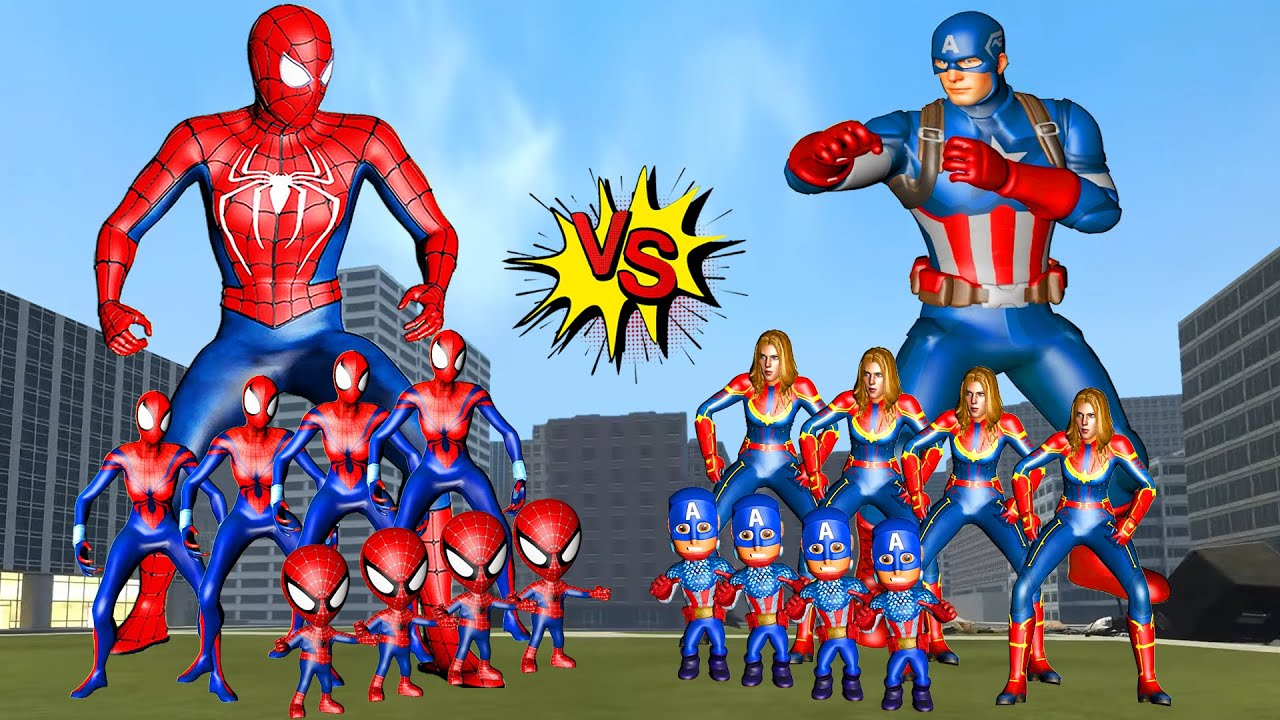 FAMILY SPIDER-MAN VS FAMILY CAPTAIN AMERICA | LIVE ACTION STORY - YouTube