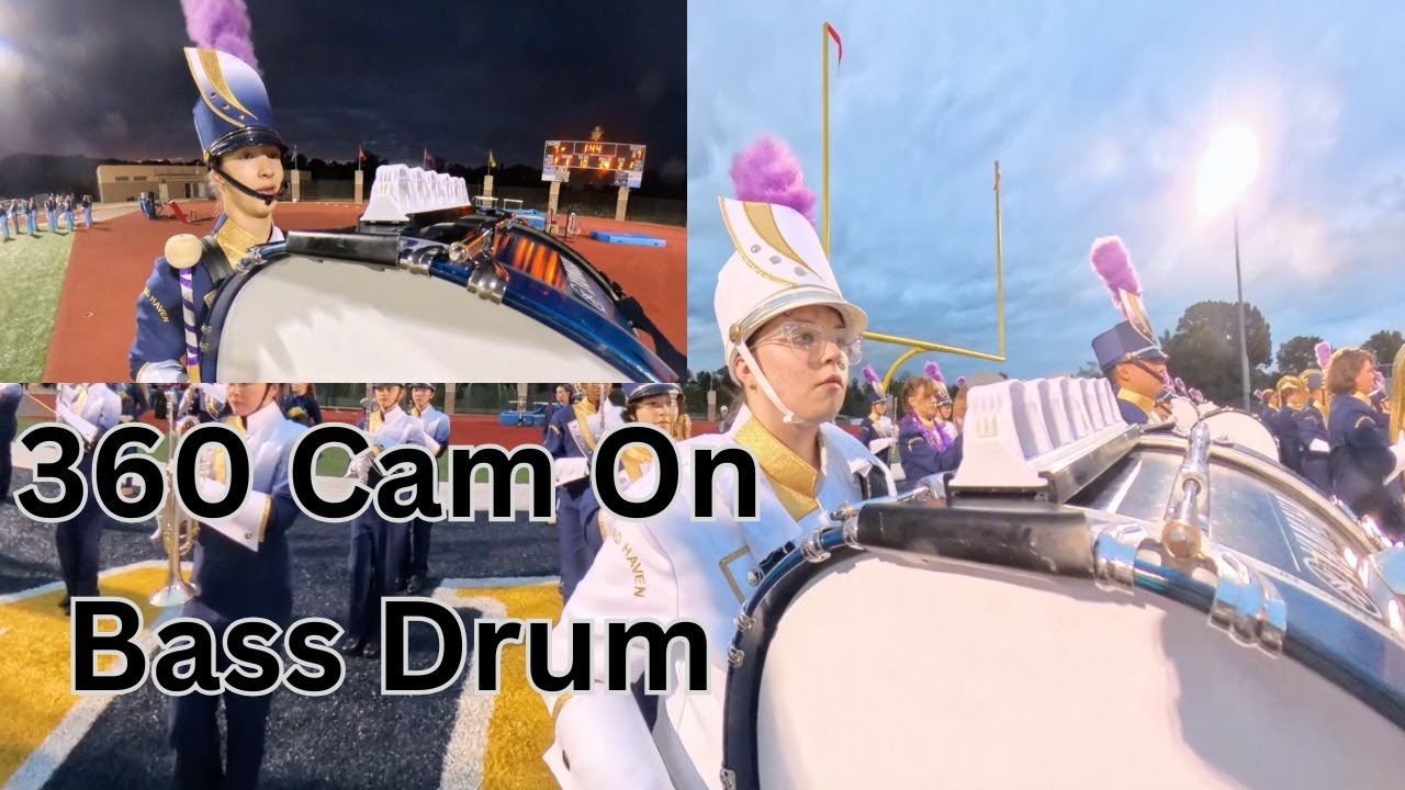 360 Cam On Bass Drums During The 10/10 Football Game - YouTube