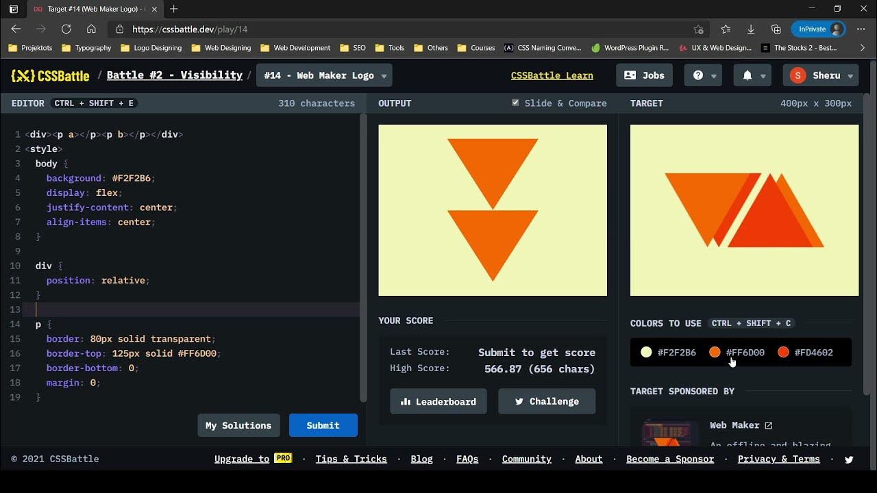 CSS Battle Target #14 | Web Maker Logo | All cssbattle.dev solutions - YouTube