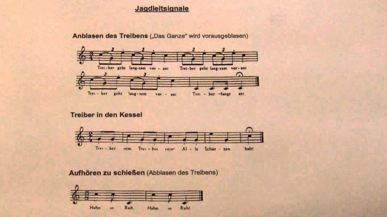 Jagdschule Lüdersburg - Jagdsignale - YouTube