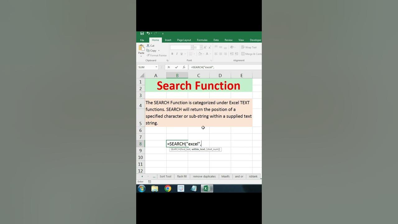 Search Function in Excel|Advance Excel|Trick And Tips #learning # ...