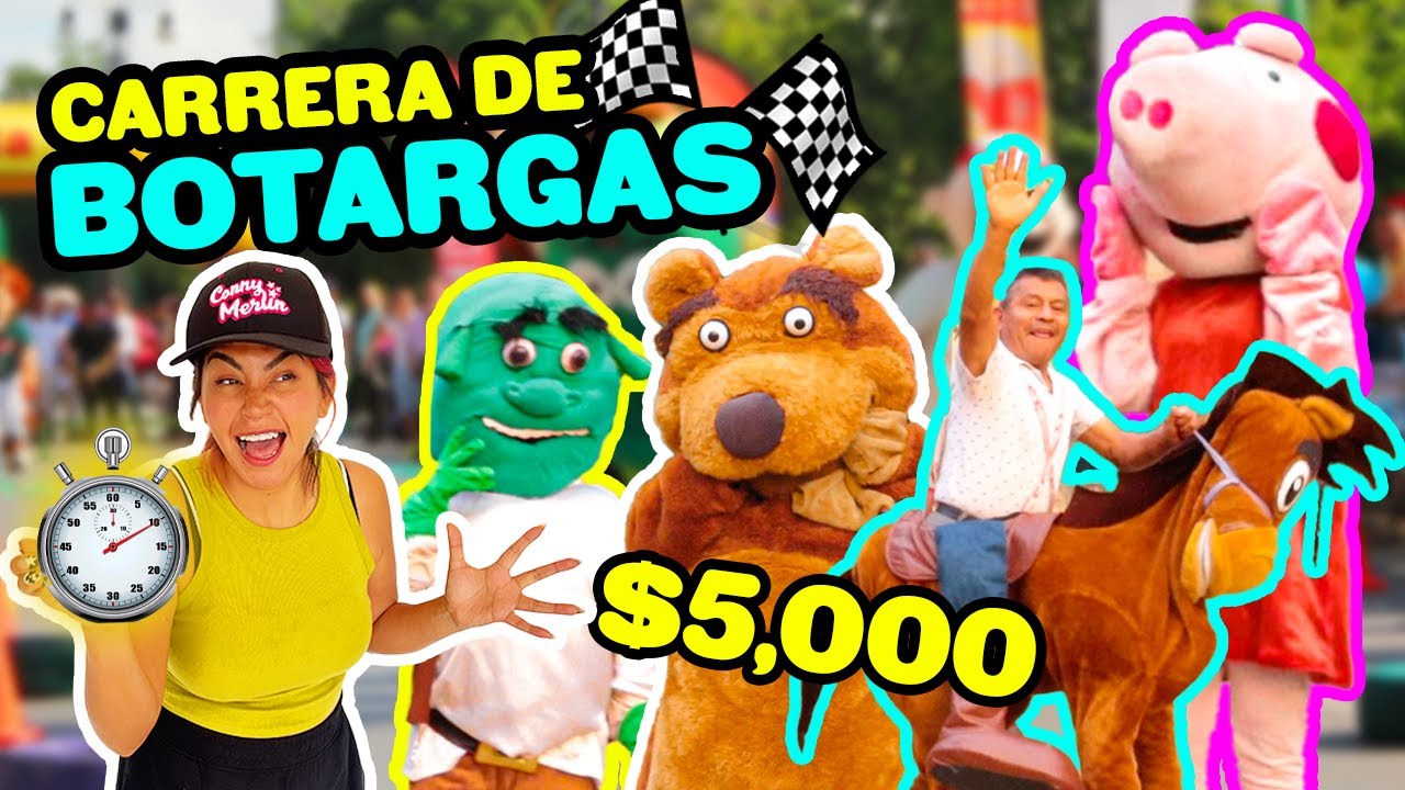 🏁 ¡CARRERAS DE BOTARGAS CON MI FAMILIA! 🐸 🐷🐴🐻| CONNY MERLIN - YouTube