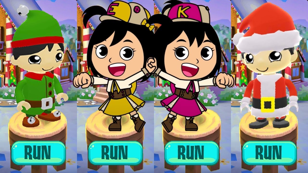 Tag with Ryan - Emma & Kate vs Santa Ryan vs Elf Ryan - Run Gameplay ...