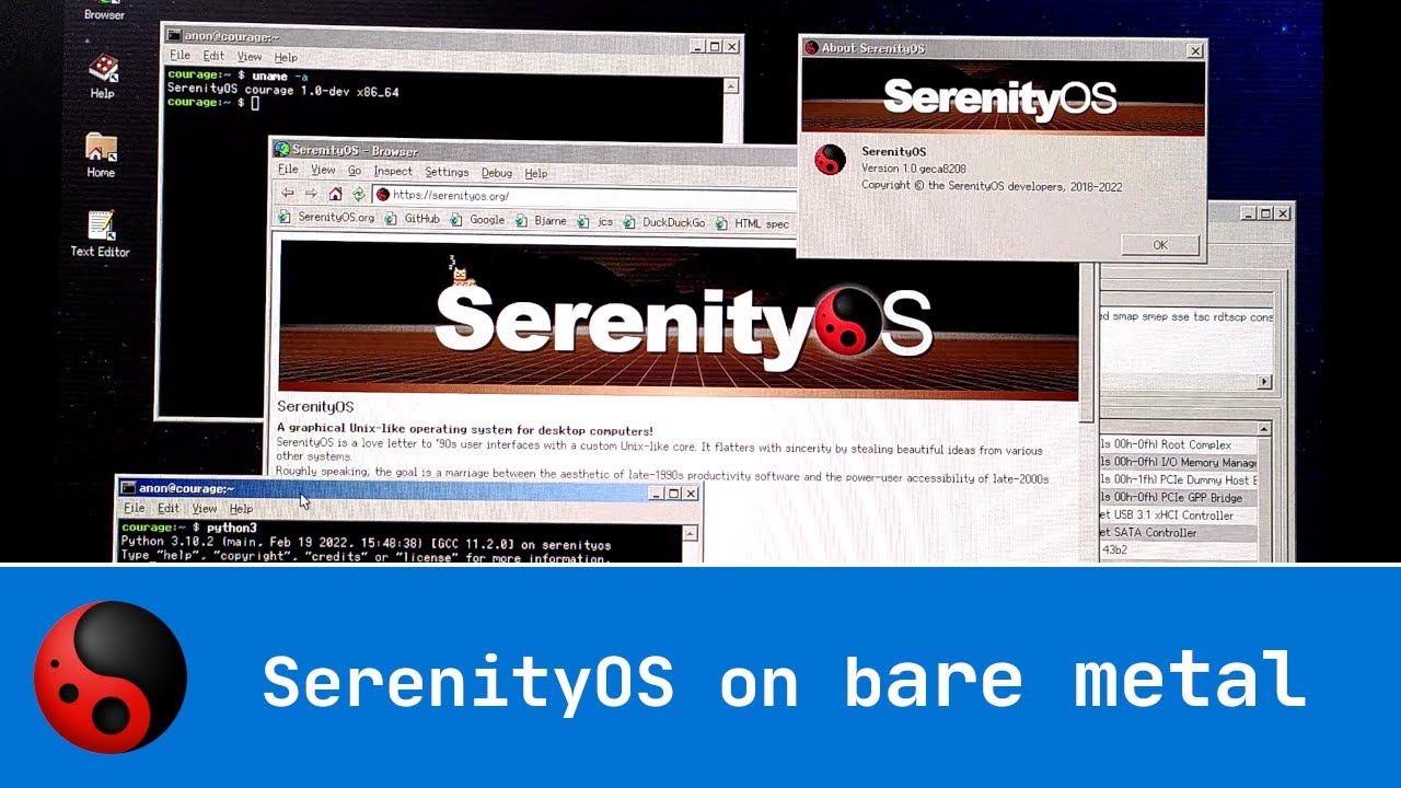 Demo: Running SerenityOS on bare metal - YouTube