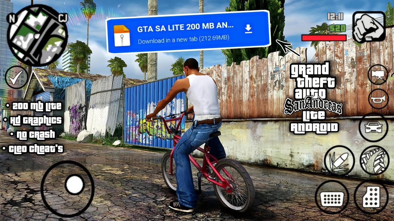 GTA SA Lite 200MB for Android 11-14 with CLEO Cheats & Enhanced ...