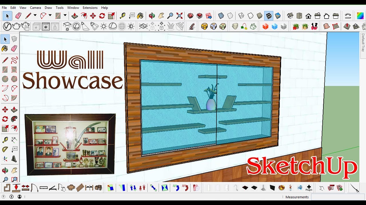 How to make a wall showcase in SketchUp. - YouTube