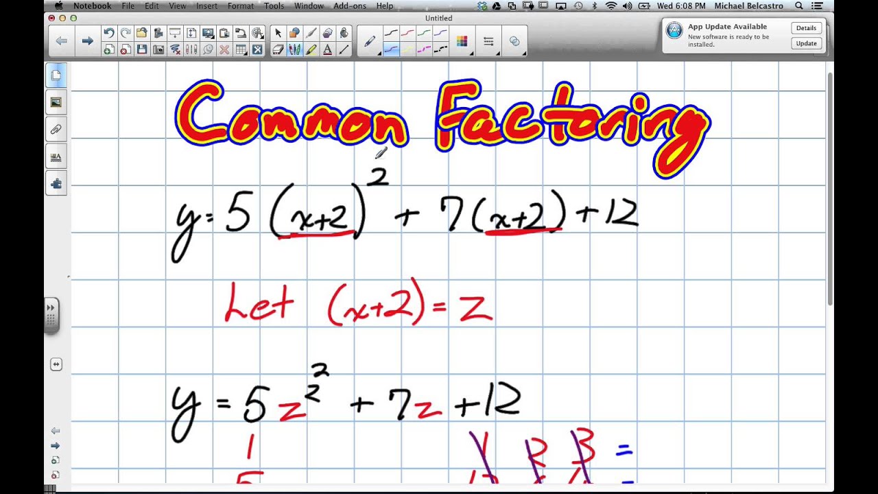 Common Factoring Grade 11 mixed Lesson 2 3 10 2 13) - YouTube