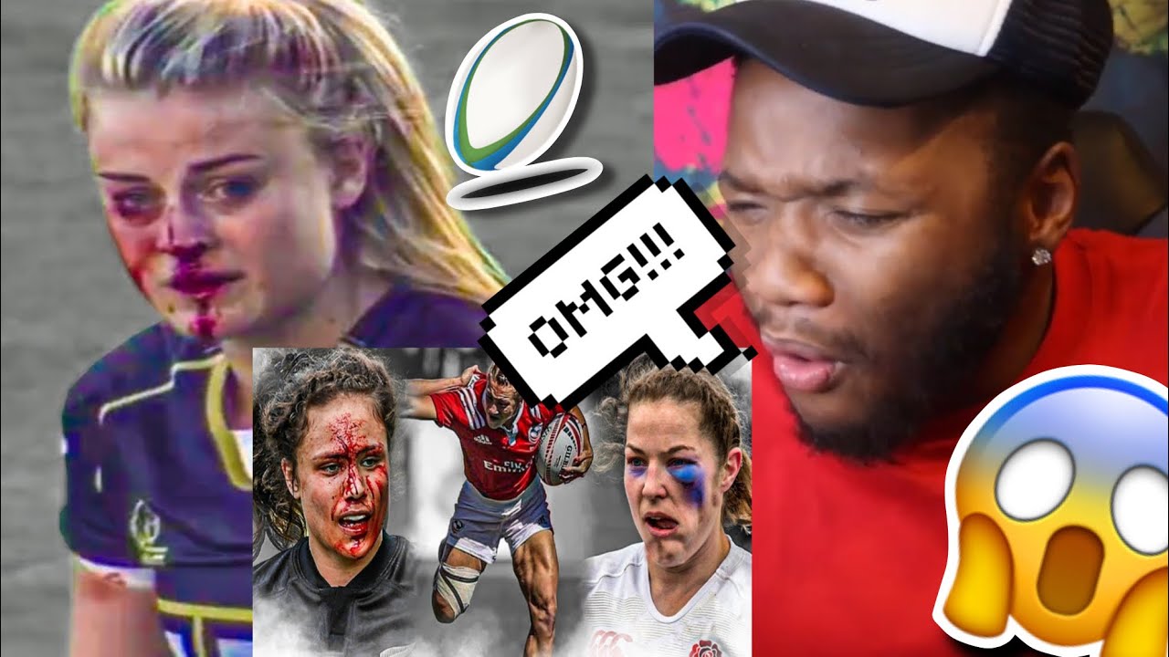 AMERICAN REACTS TO Rugby GIRLS HARDEST HITS😱🤯 - YouTube