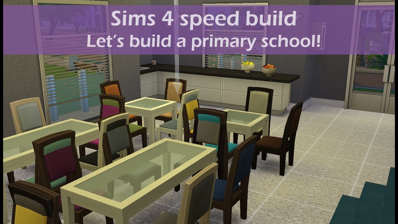 Speed build The Sims 4! Primary school - YouTube